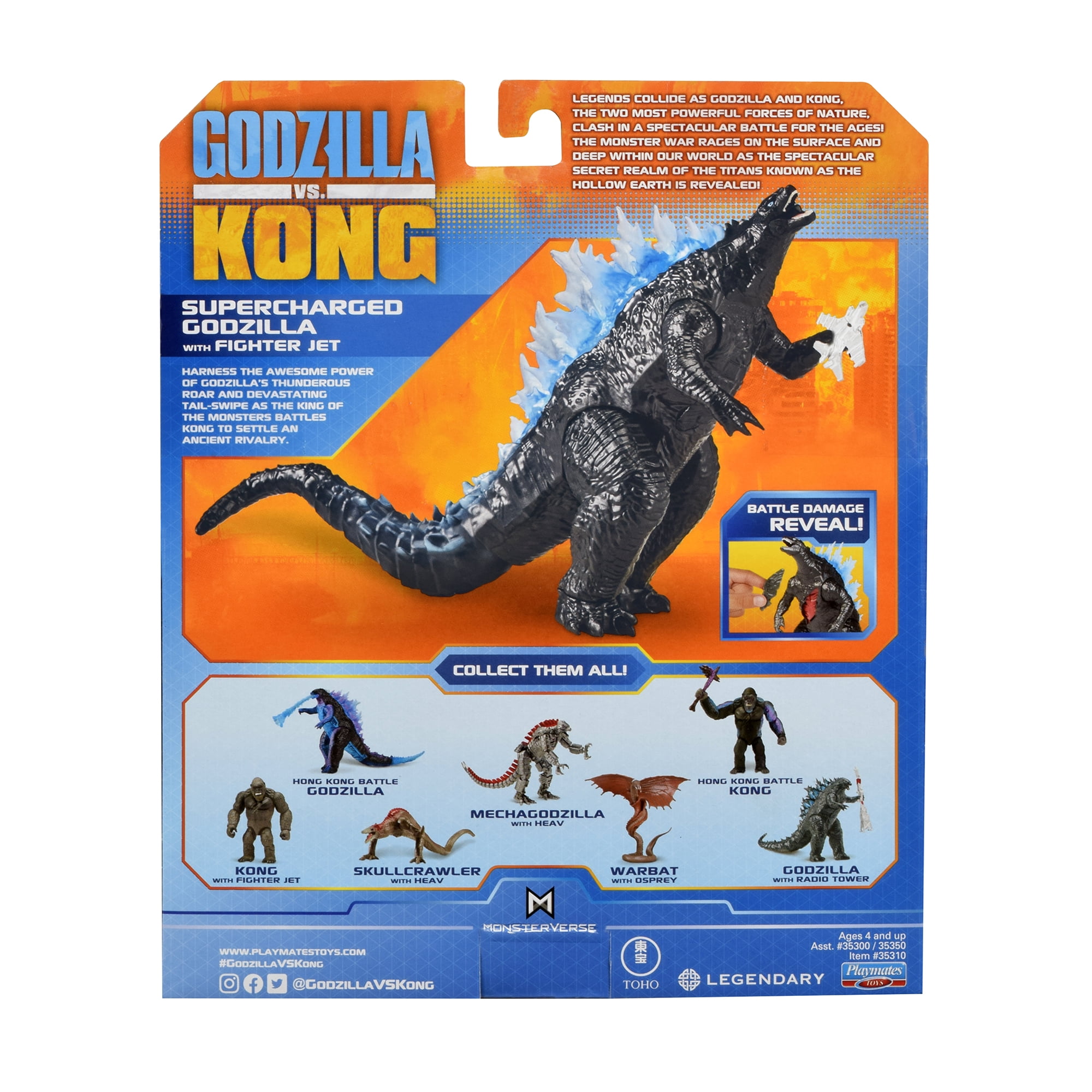 Godzilla Vs Kong Monsterverse Supercharged Godzilla Deluxe Action ...