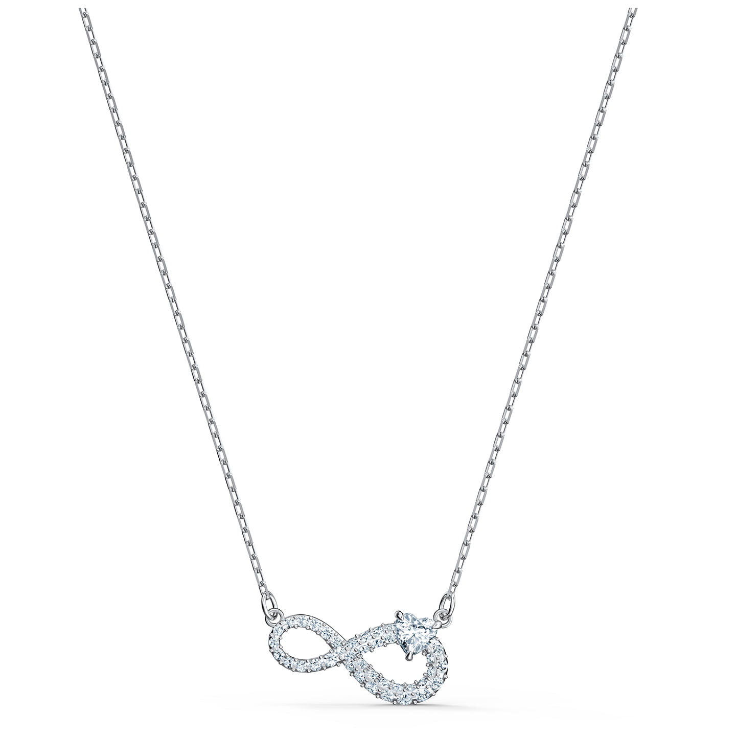 Click here for Swarovski Swarovski Infinity Necklace - White - Rh... prices