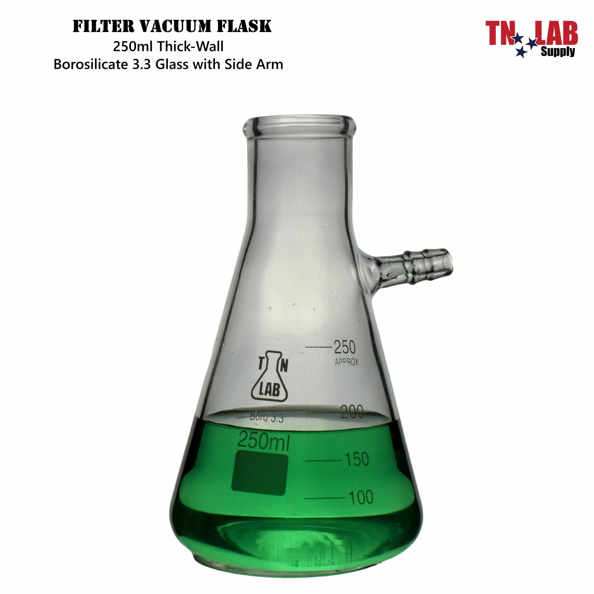 Filter Flask Borosilicate Glass Buchner Vacuum Flask Side Arm 250 ml ...