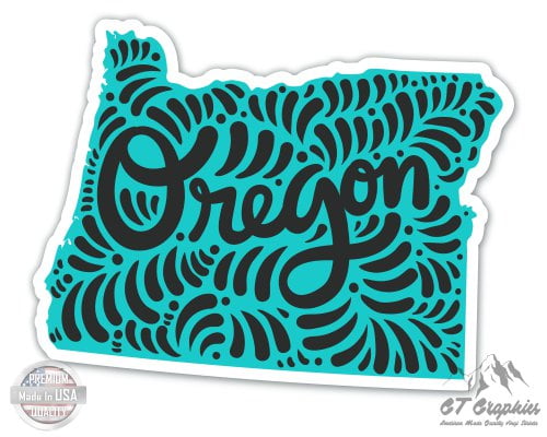 Oregon Shape Cute Letters Native Local - 5" Vinyl Sticker - For Car ...