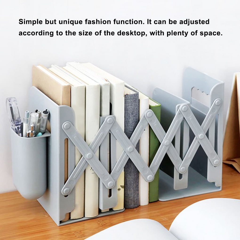 Machinehome Bookend Adjustable Desktop Book Storage Holder Plastic ...
