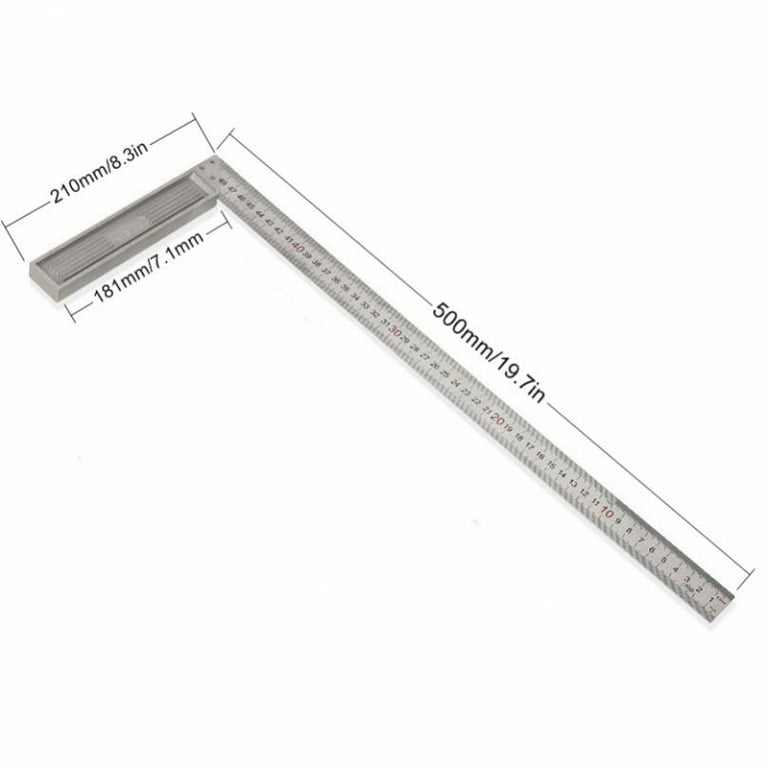 500mm 19.7 Inch Right Angle Stainless Steel Angle Ruler with Thickened Handle