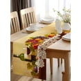 Burlap Table Runner 70 Inches Long, Rustic Grape Peach Apples Wine Non ...