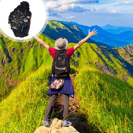 Outdoor Multifunctional Watch Alloy Portable Survival LED Emergency ...