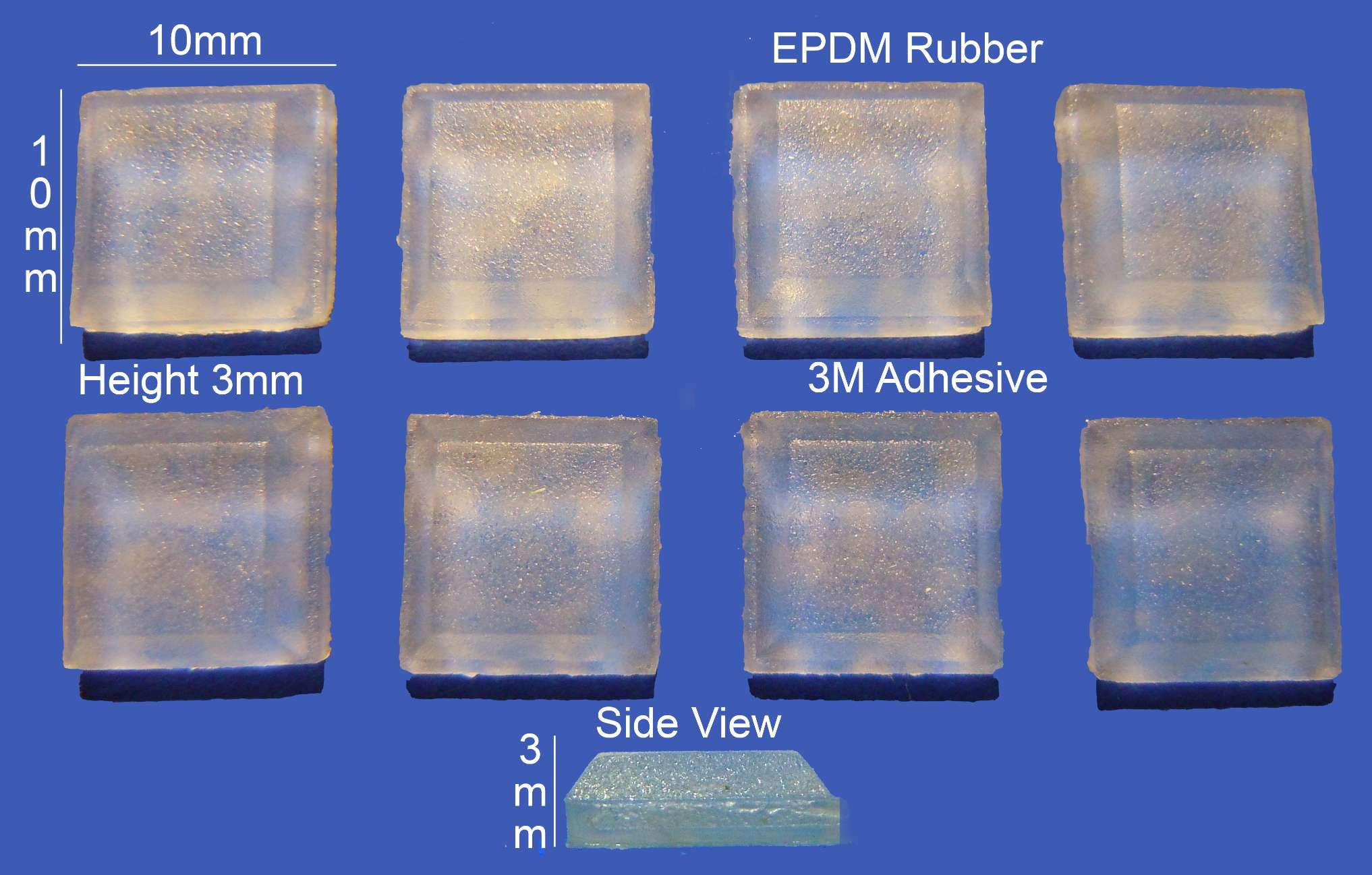 VATH Self Adhesive EPDM Rubber Feet Set 10mm(L) x 10mm(W) x 3mm(H) 8pcs ...