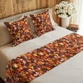 Bed Runner for Queen Size Bed, Maple Leaf Autumn 3 Pcs Bedding Runner ...