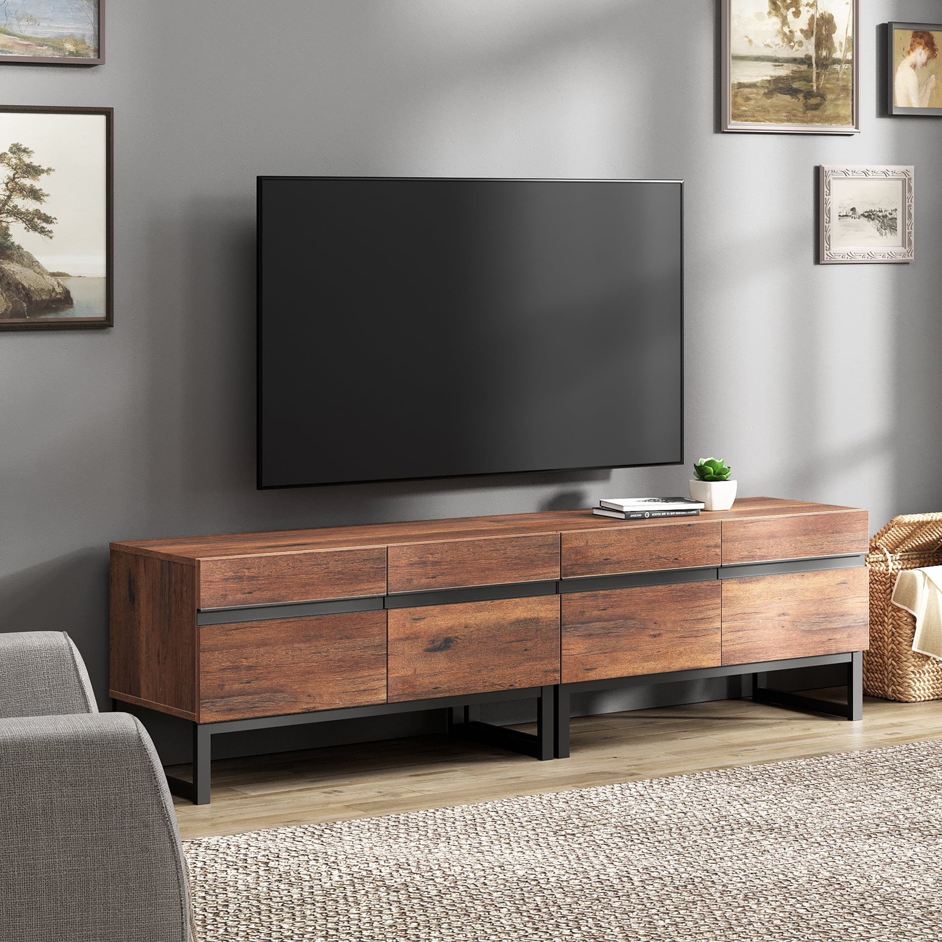 Click here for Wampat Modern 2 In 1 Tv Stand  Fits Up To 75  Wood... prices