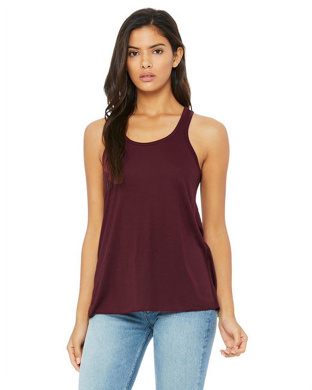 The Bella + Canvas Ladies Flowy Racerback Tank Top - MAROON - XL ...