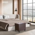 18 Inches Cube Storage Ottoman, Faux Leather Collapsible Square Folding ...
