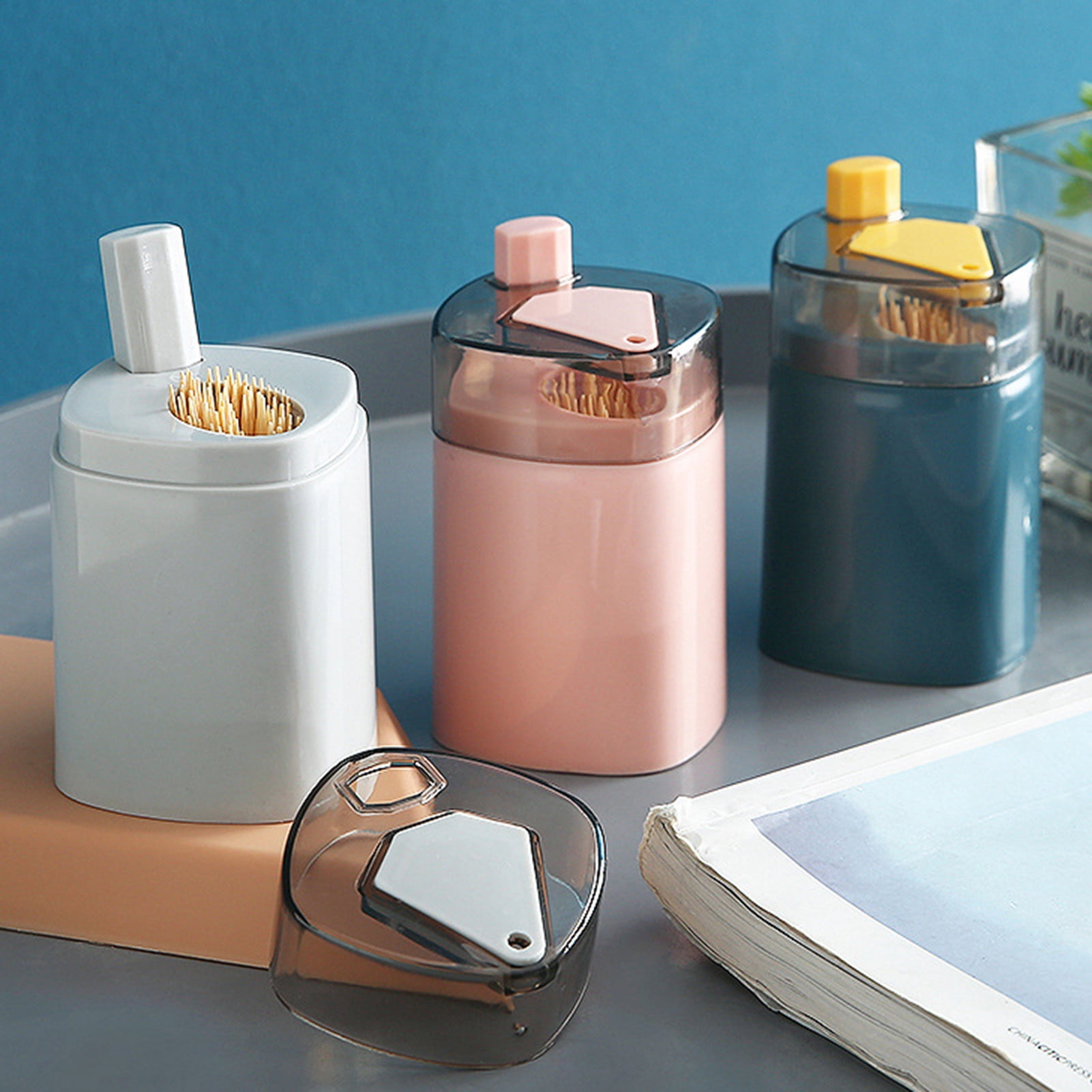 Toothpick Holder Large Capacity Plastic Creative Self-ejecting ...