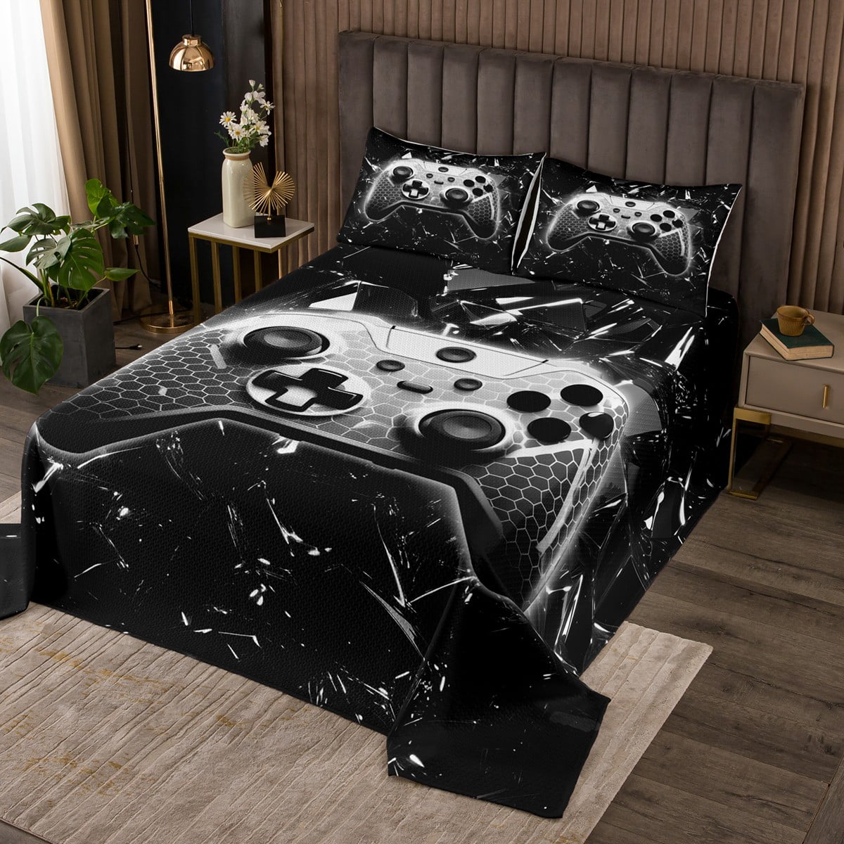 Click here for Erosebridal Videogames Bedspread Queen Size geomet... prices