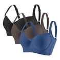 Bosfbaoi 3 Pack Thin Cup Push Up Underwire Bra, Seamless Full Support ...
