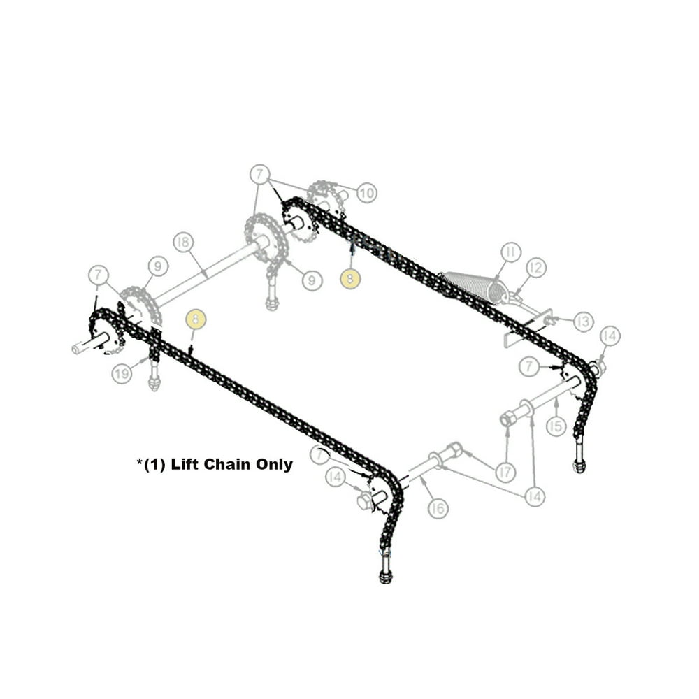 Dixie Chopper #50 Rear Deck Lift Chain for 50" and 60" Deck Lawn Mowers ...