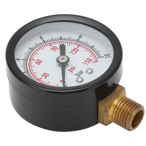 Pressure Gauge Standard Range 0 10 Bar Vertical Pressure Meter Easy To Replace for Laboratories for Homes