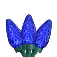 Vickerman 70 Light LED Blue and Pure White Lights, Green Wire M5 Icicle ...