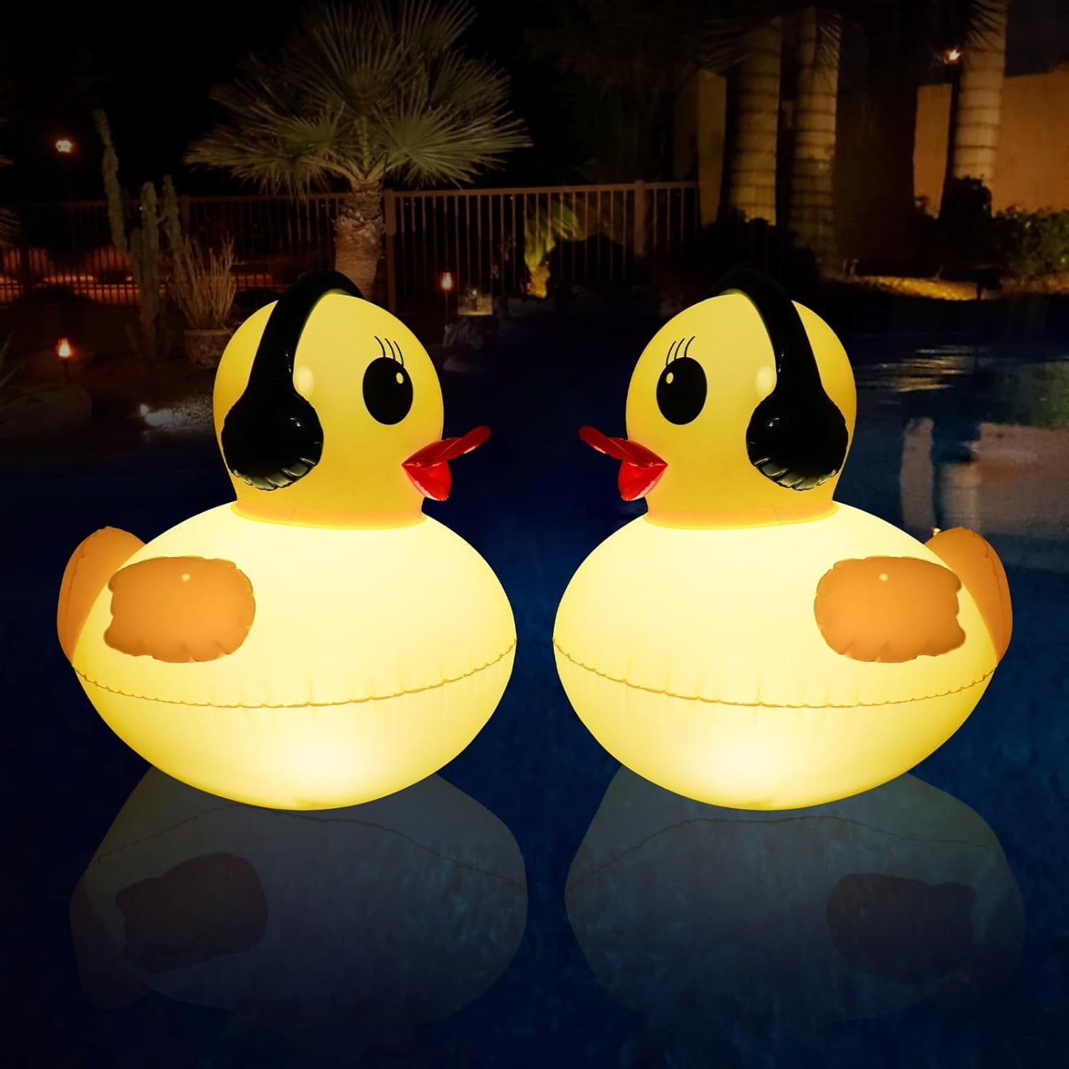 Floating Pool Lights, Solar Powered Duck Pool Lights Waterproof, 16 ...