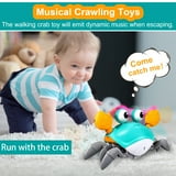 SZBXD Crawling Crab Baby Toy with Music, LED Lights, Automatic Obstacle ...