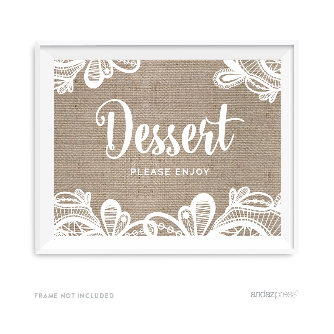 Dessert Table Burlap Lace Wedding Party Signs - Walmart.com