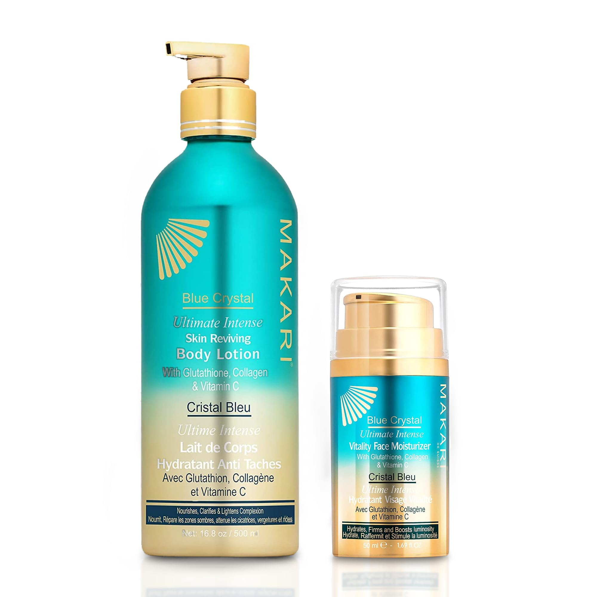 MAKARI Ultimate Intense Blue Crystal Skin Care Duo: Body Lotion (16.8 ...