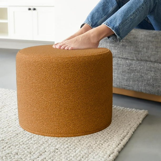 Puf otomano ZICOTO Beautiful Boucle Reposapiés, color marrón | Bodega ...