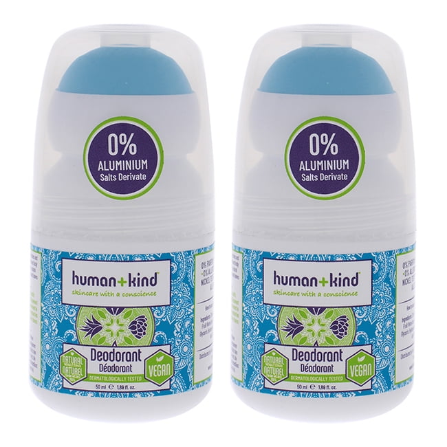 Human+Kind Vegan Deodorant - Pack of 2 Deodorar Roll-On, 1.69 oz ...