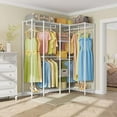 L50 Protable Closet Rack Large Corner Freestanding Wardrobe Closet ...