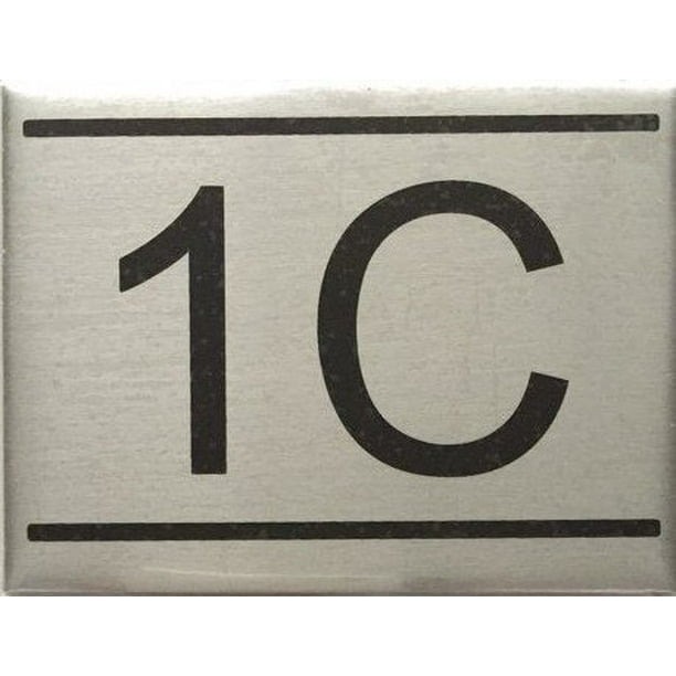 APARTMENT NUMBER SIGN -1C -BRUSHED ALUMINUM (2.25X3) - Walmart.com ...
