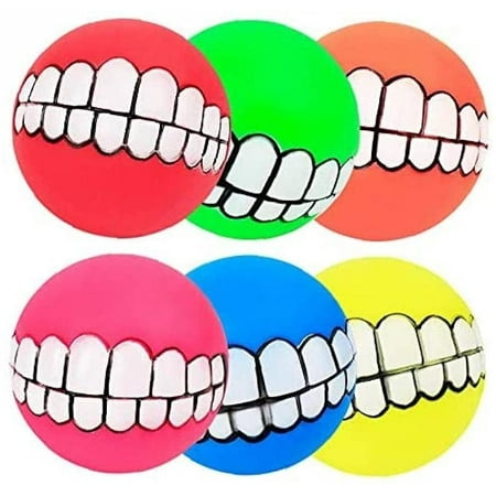 Funny Dog Teeth,Teeth Ball for Dog,2 Pcs Funny with Teeth Pattern ...
