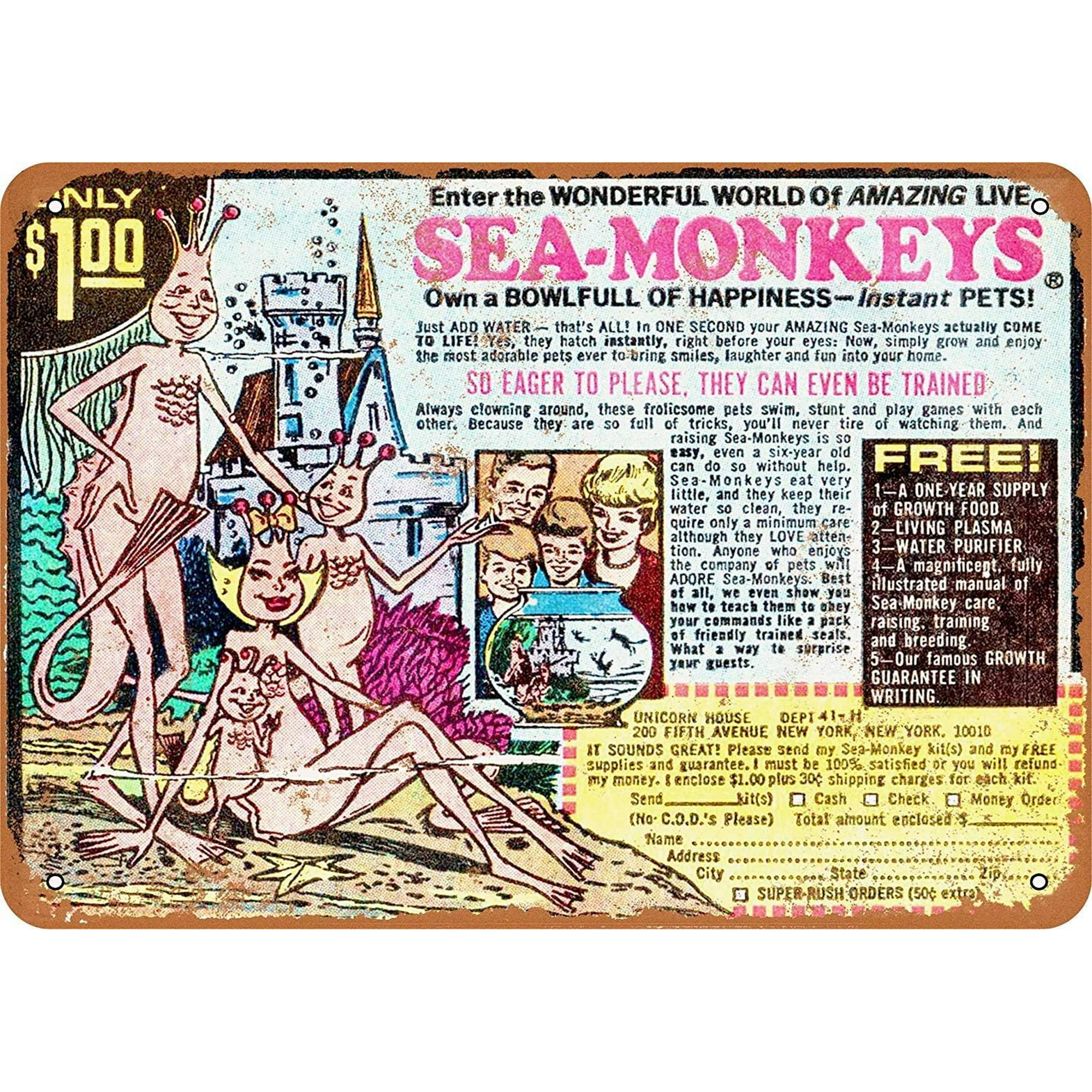 Click here for Hansgo Metal Tin Sign - Vintage Look Sea Monkeys C... prices