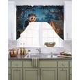 Camping Panda Kitchen Swag Valances for Windows, Abstract Cute Animal ...
