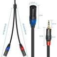 1/8 Inch to Dual XLR Male Y-Splitter Cable,Unbalanced 3.5mm Mini Jack ...