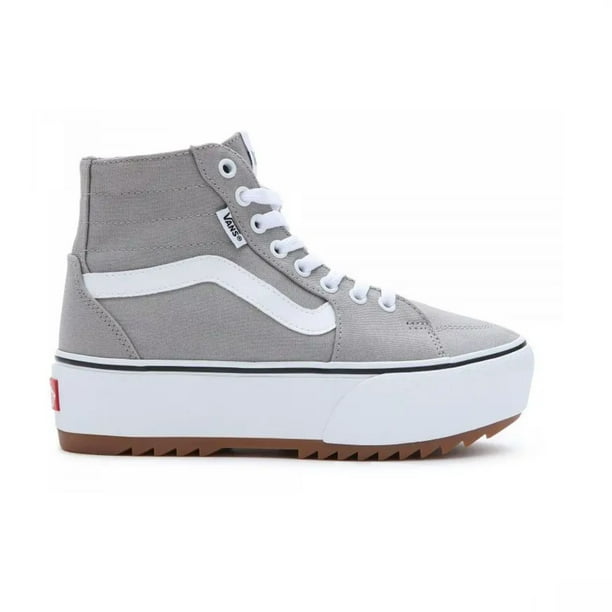 Tenis Vans Filmore Hi Tapered Platform Gris con Blanco para Mujer ...