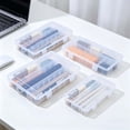 Clear Transparent Plastic Pencil Storage Case, Compartment Stationery ...