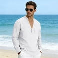 Mrmaere Men's Top Stand Collar Long Sleeve Button With Pockets Solid ...