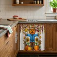 Autumn Cabinet Curtains 11" W x 13" L, Harvest Cartoon Scerecrow ...