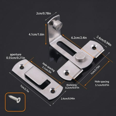 Flip Door Latch 90 Degree Heavy Duty Stainless Steel Bar Gate Latches ...