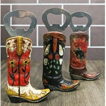 Pack Of 3 Western Rustic Faux Leather Cowboy Boots Hand Beer Bottle ...