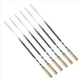 6Pcs 55cm BBQ Skewers Long Handle Shish Kebab Barbecue Grill Stick Wood ...