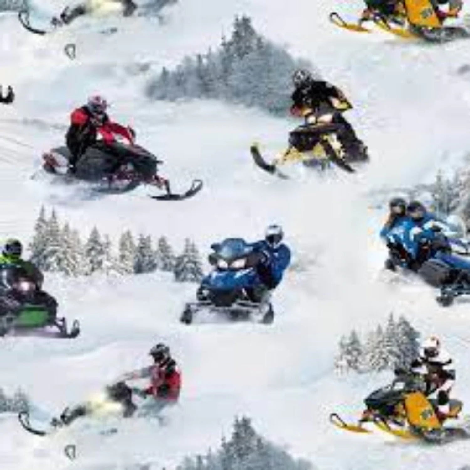 In Motion Snowmobile Cotton Fabric - Walmart.com