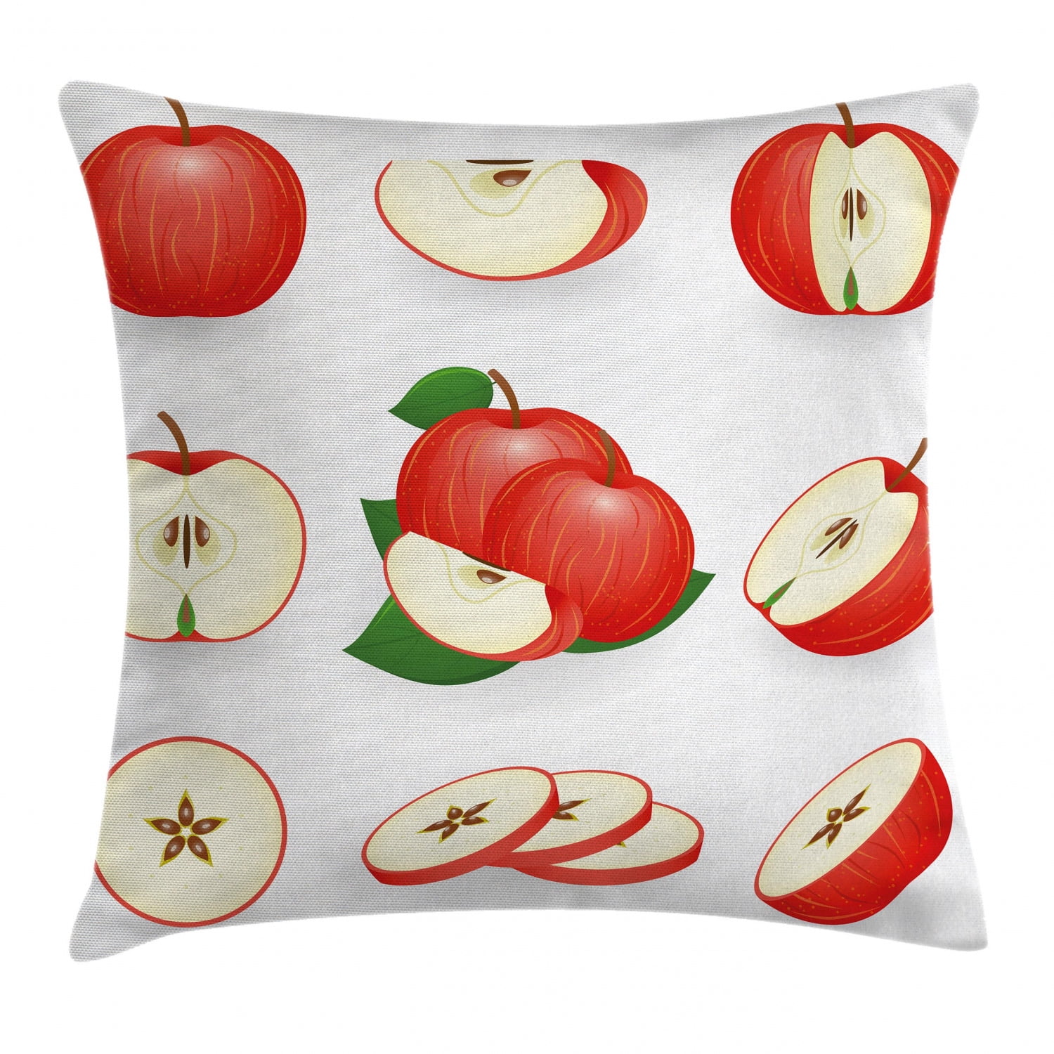 Sweet Decor Throw Pillow Cushion Cover, Yummy Chopped Apple Slices ...