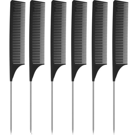 6 Pieces Highlighting Weaving Comb Rat Tail Hair Comb Pintail Comb ...