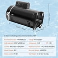 B2853 B2853V1 1HP Pool Pump Motor 230V/115V 3450RPM 56Y Frame ...