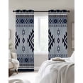 Blue Aztec Blackout Curtains, Light Blocking Print Window Curtains ...