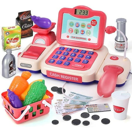 Electric Simulation Supermarket Cash Register Toys Multi-Function ...