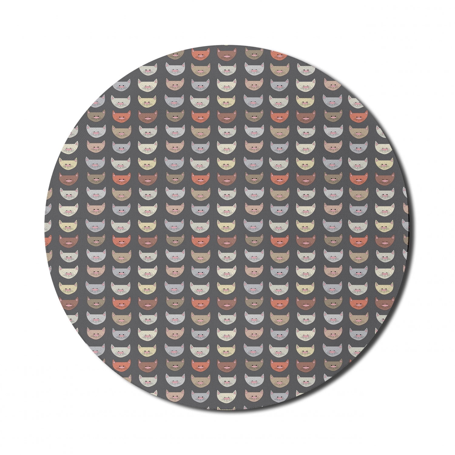 Cartoon Mouse Pad for Computers, Doodle Happy Kittens Cat Lover Themed ...