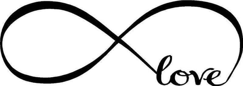 Matte White 10" x 28" Infinity Symbol Word Love Vinyl Art Decal ...