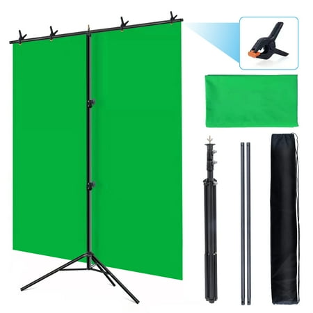 Faichee green Screen Backdrop with Stand Kit 5 X 65ft, Portable green ...