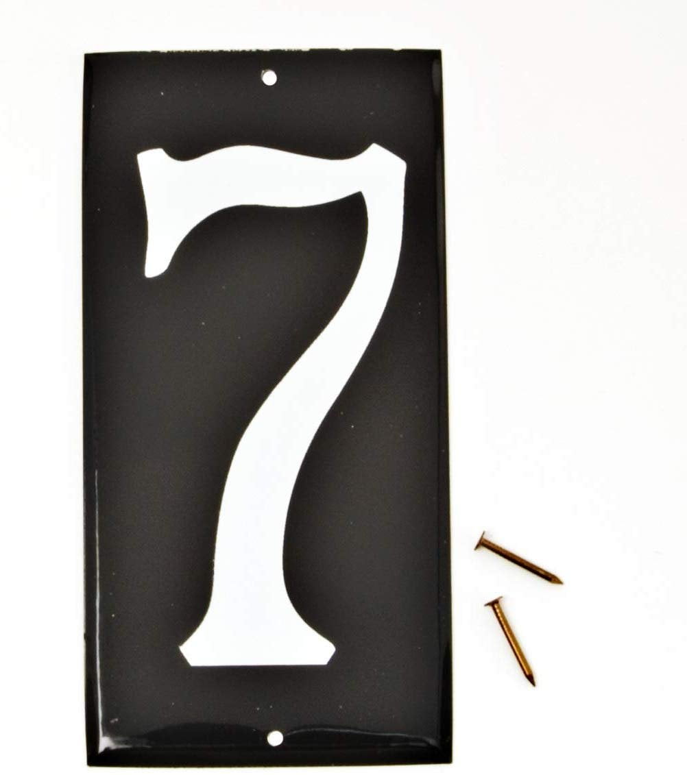 Hy-Ko Products CA-25/7 Aluminum House Number 7 SEVEN 3.5" High Black ...