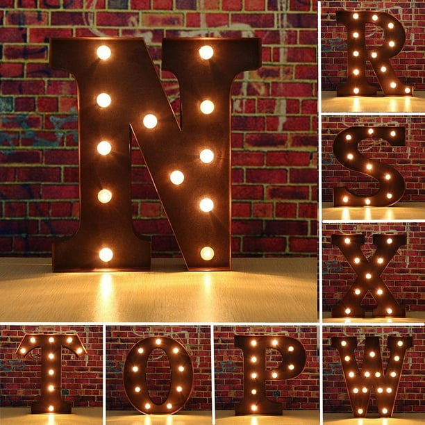Letras con Luz Carta LED Señal Placas Lámpara Cumpleaños Cafeterías ...
