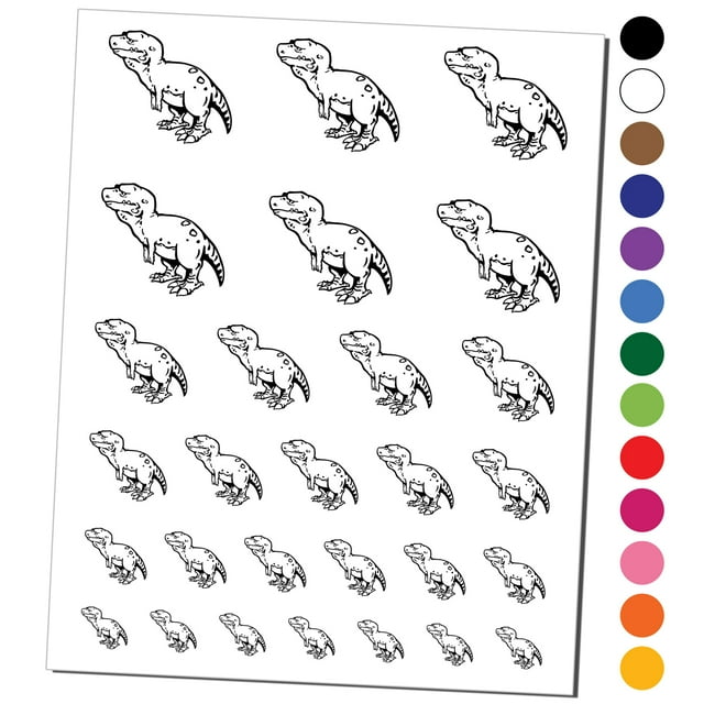 Sad Tyrannosaurus Rex Dinosaur Water Resistant Temporary Tattoo Set ...
